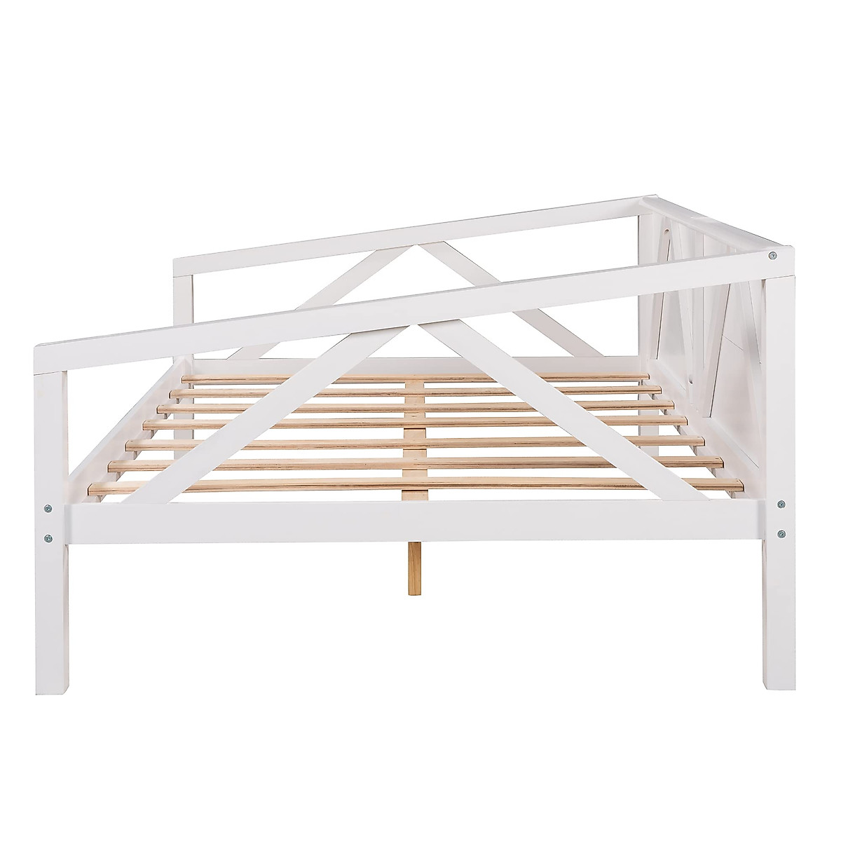 Harper & Bright Designs Wooden Full Size Daybed Frame, Wood Slat Support, No Box Spring Needed, White