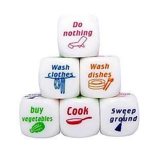 NUOBESTY 1 Set of Novelty Dice Game Dice Housework Dice Dice for Couple