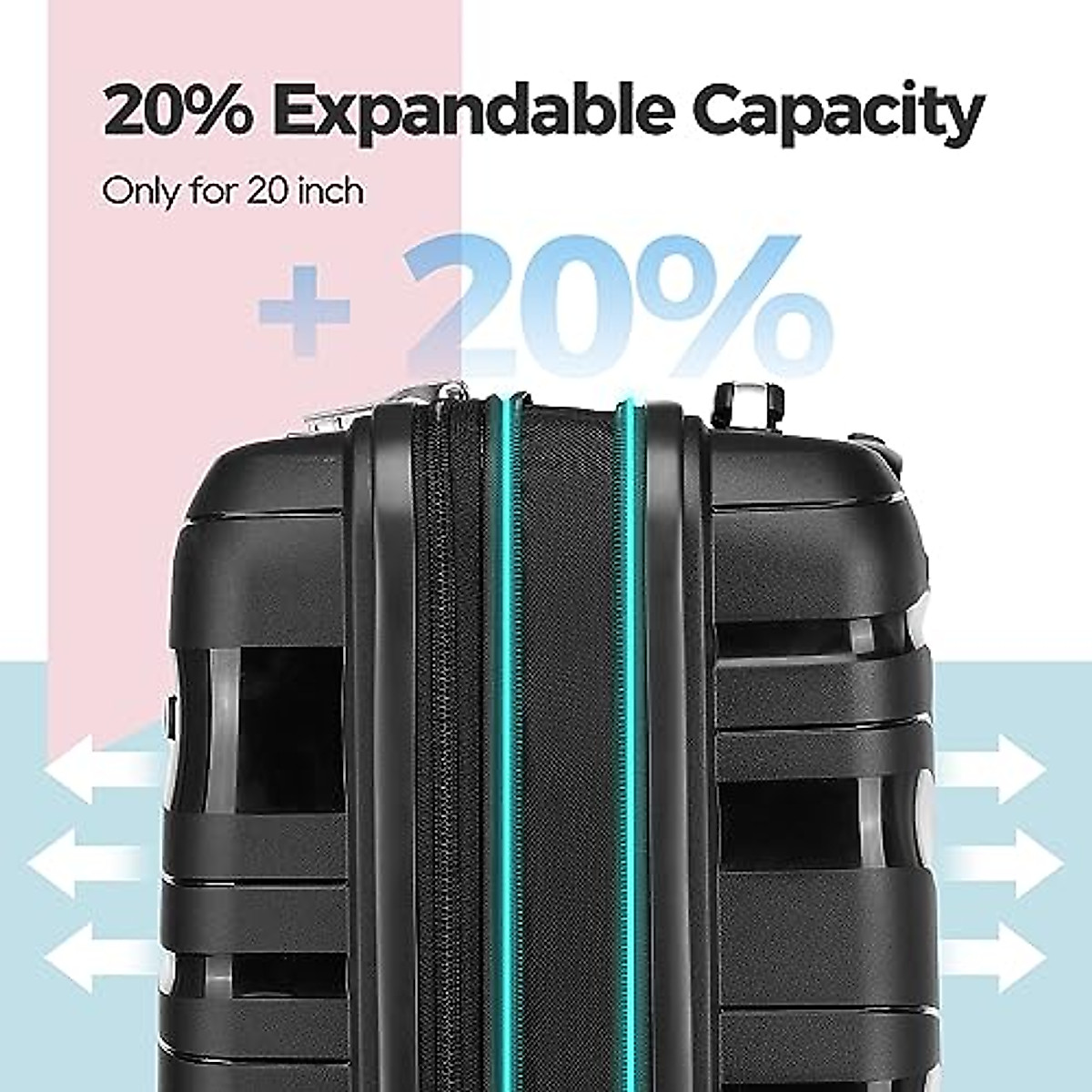 Melalenia Luggage Sets 3 Piece Expandable Suitcase Set, PP Hardshell Suitcase with Spinner Wheels,Lightweight Carry On Luggage with TSA Lock