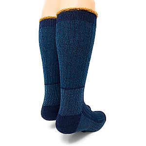 WARRIOR ALPACA SOCKS - Heavy-Duty Terry Lined Endurance Alpaca Socks (Lakeside Blue/Gold, Large)