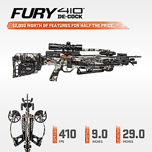 Wicked Ridge by TenPoint Fury 410 De-Cock, Peak XT - 410 FPS - Equipped with RangeMaster Pro Variable Speed Scope & ACUdraw De-Cock Cocking & De-Cocking System - Reverse-Draw Design