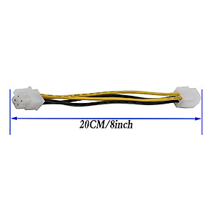 zdyCGTime(2-Pack) 4-Pin Molex M/F SATA Cable ATX 12V Power Supply 4-Pin CPU Male to Female CPU Motherboard Power SATA Extension Cable(20CM/8 Inch)