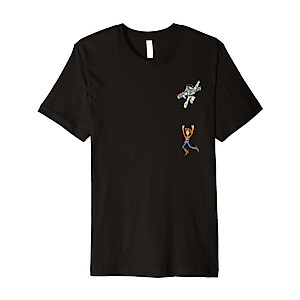 Disney Pixar Toy Story Buzz Lightyear Flying Woody Falling Premium T-Shirt