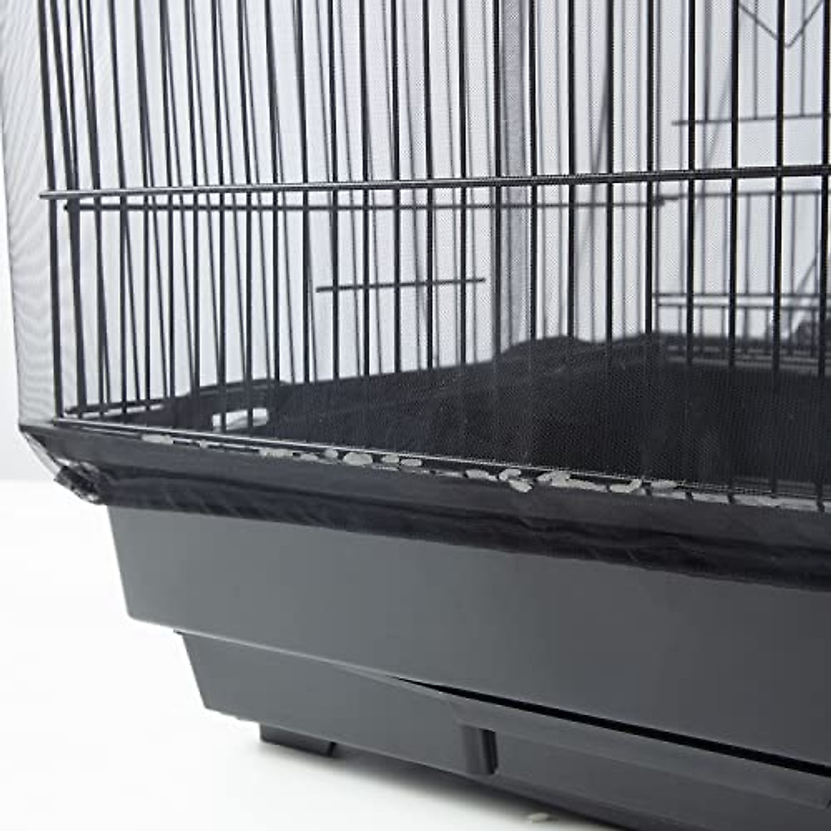 KFPPLXQ Bird Cage Netting Seed Catcher - Adjustable Bird Cage Skirt Seed Catcher, Large Soft Breathable Mesh Bird Seed Catcher for Indoor Round Square Cage