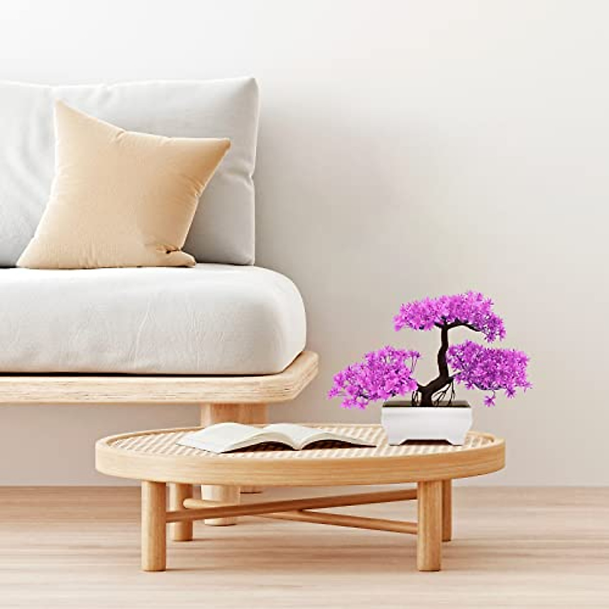 ZEEOZE Artificial Bonsai Tree Cloud Pine Bionic Plant Indoor Small Fake Plants Decor Zen Garden Desk Home Desktop Office Bathroom Shelf Bedroom Living Room Decorations (Rose Red)