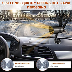WASAIQI 12V 150W Portable Car Heater and Defroster, Car Windshield Defogger and Defroster, Car Heater That Plugs into Cigarette Lighter, 2 In1 Fast Heating & Cooling Fan for All Cars (Brown)
