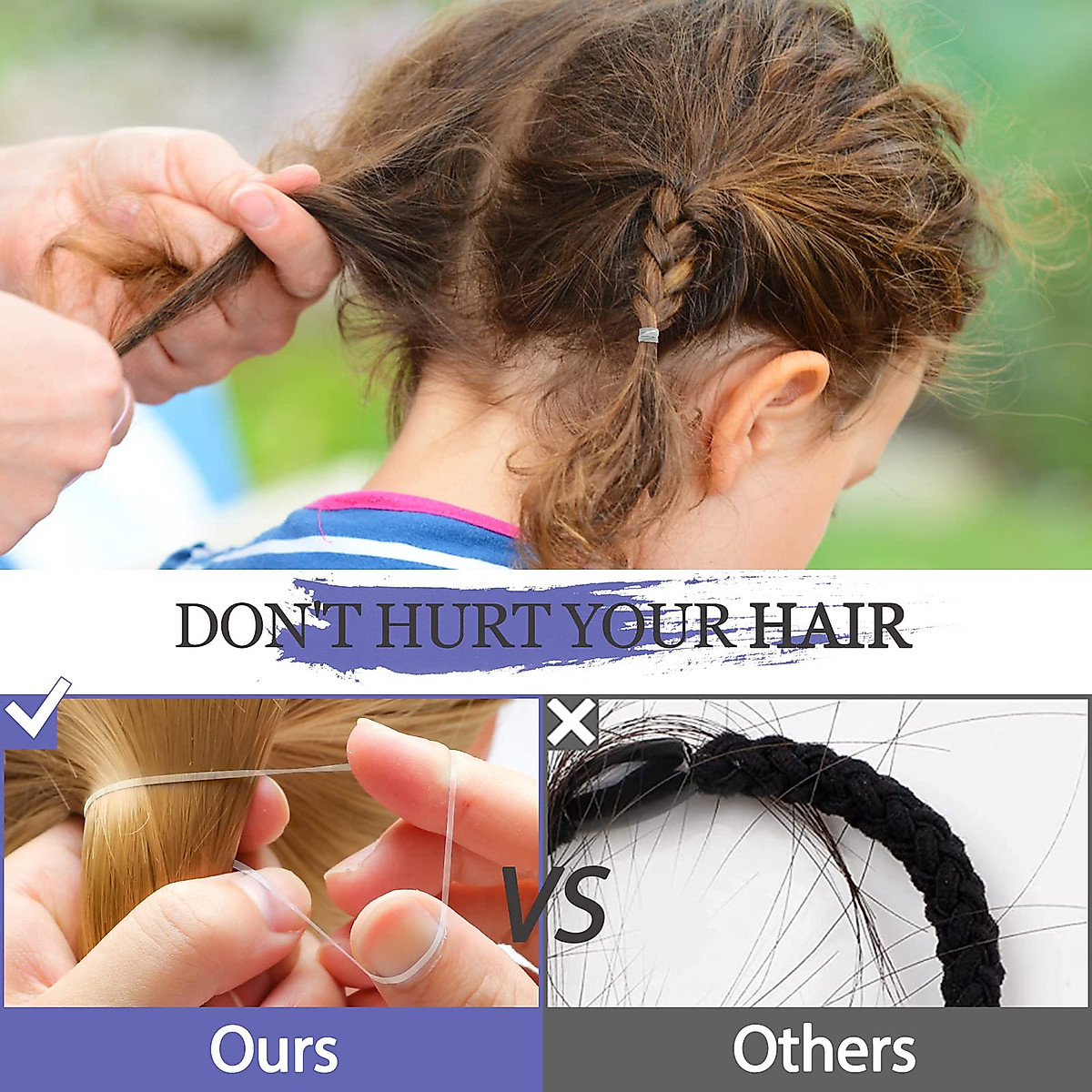 KANPRINCESS 1000PCS Hair Rubber Bands(clear)