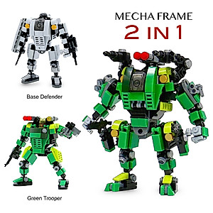 MyBuild Mecha Frame 5 Mech Suit Building Toys Gray Mech Building Bricks Base Defender MF05-A01