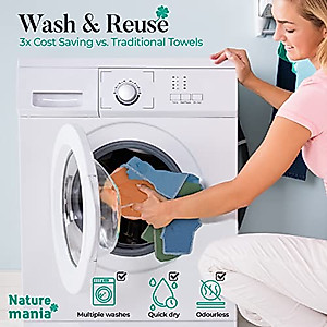 Value Pack of 48 Reusable Paper Towels - Paperless Paper Towels made with Super-Soft, Washable Paper Towel Set for Kitchen,