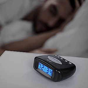 Equity by La Crosse LCD Snooze Alarm Clock, Black