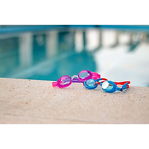 Zoggs Ripper Junior Kids UV Anti Fog Swimming Goggles (6-14 Years) Blue/Red