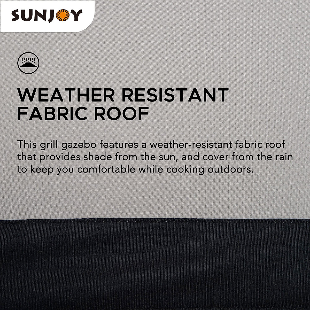 Sunjoy 5 x 8 ft Black Steel Frame Double Tiered Canopy Grill Gazebo for Outdoor, Patio, Garden, and Backyard Activities,Gray and Black