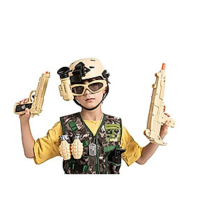 JOYIN 12 Pcs Army Costume Soldier Military Combat Marines Accessories Set for Halloween Costume Cosplay, Soldier Role Play Set for Kids, Deluxe Camouflage Dress Up and Birthday