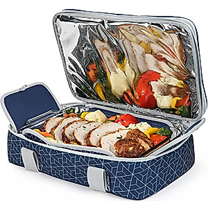 Arctic Zone Hot/Cold Insulated Food and Casserole Carrier, Large, Navy