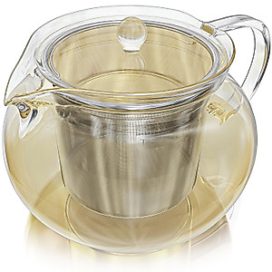 Teabloom Kyoto 2-in-1 Tea Kettle/Tea Maker – Heatproof Glass Teapot with Removable Loose Tea Filter – Tea Connoisseur's Choice