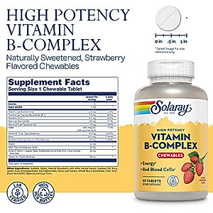 Solaray, High Potency B-Complex Chewable, Natural Strawberry Flavor, 50 Chewables