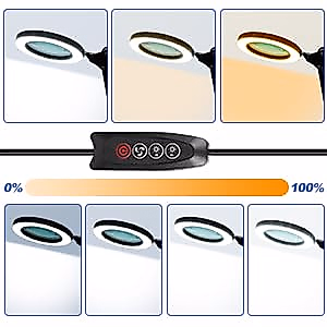 Soldering Station Kit with Clamp Magnifying Glass for Close Work, YSaekYeo Heavy Base & 2-in-1 Desk Magnifier with Stand, Adjustable Magnetic Helping Hands & Solder Arms, 3-Color LED (1BCW-MG-02)
