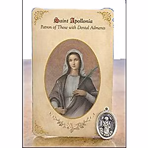 St. Apollonia Healing Holy Card with Medal (Dental Problems)