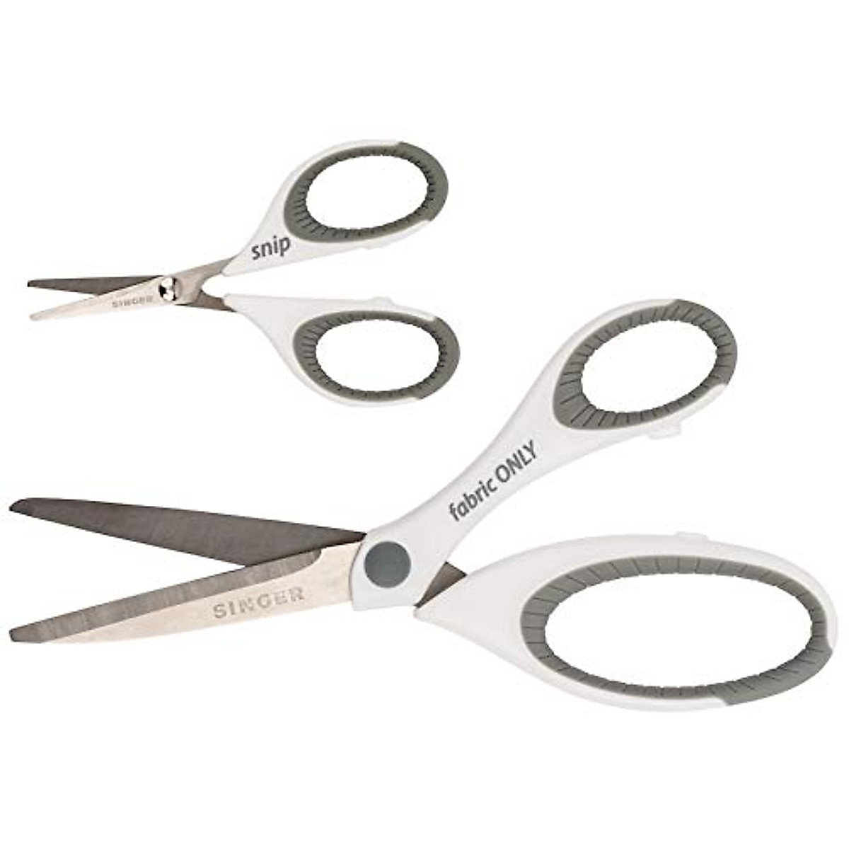 SINGER 07175 Sewing and Detail Scissors Set with Comfort Grip,White,pink