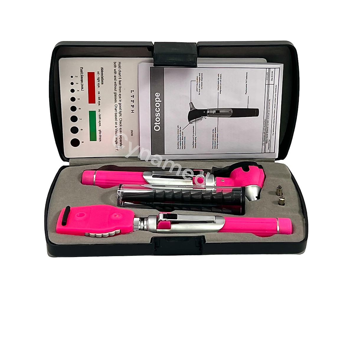Premium Double Handle Otoscope Set -Otoscope/Great for School -Cynamed (PINK)