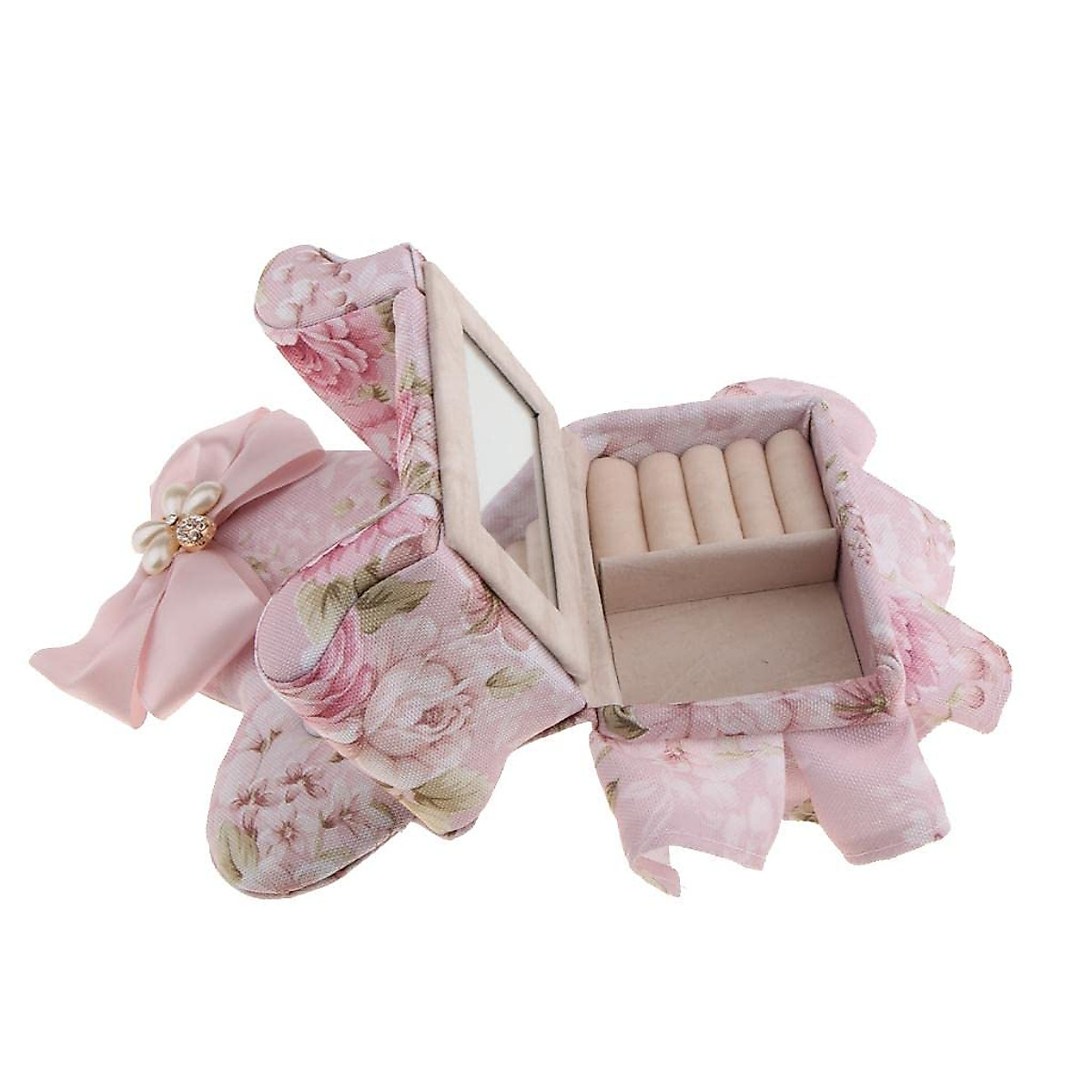 yotijar Flower Pink Fairy Furniture Jewellery Box Childrens Organiser Case Gifts - Love Chair
