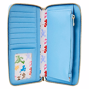Loungefly Disney Wallet Mickey Mouse Friends Forward & Backward Print Zip Clutch