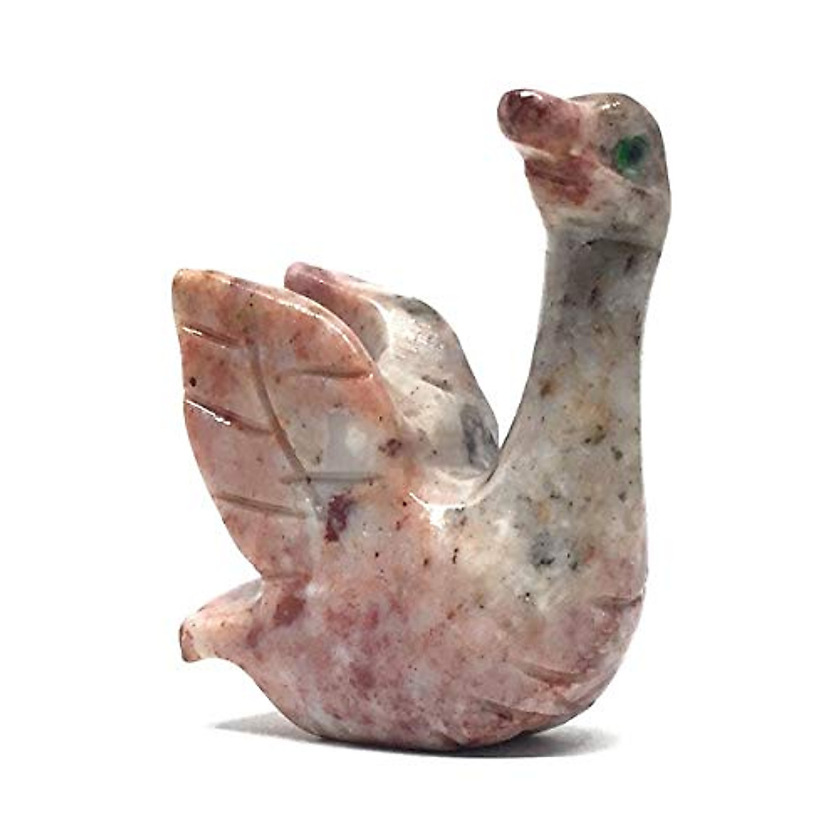 Nelson Creations, LLC 1.5 Inch Swan Natural Soapstone Hand-Carved Animal Charm Totem Stone Carving Figurine