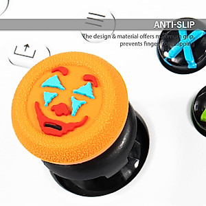 Playrealm FPS Thumbstick Extender &Texture Rubber Silicone Grip Cover 2 Sets for Xbox Series X/S & Xbox One Controller(Joker Orange)