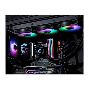 MSI MAG CORELIQUID 360R V2 AIO CPU Liquid Cooler - Rotatable ARGB Blockhead, Integrated Radiator Pump, Split-Flow Water Cooling, Evaporation-Proof Tubing, Easy to Install - AMD & Intel Compatible