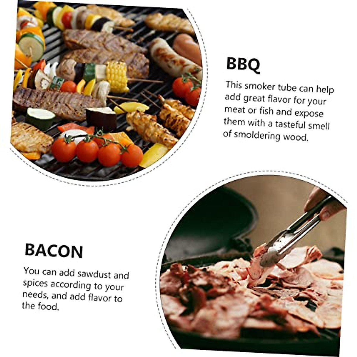 Yardwe 1 Set Smoker Wood Pellet Outdoor Gas Grill Gas Grill Accessories Bbq Wood Pellet Tube Smoker Barbecue Smoker Tube Gas Grills Sturdy Barbecue Tool Stainless Steel Smoker Pipe Silver