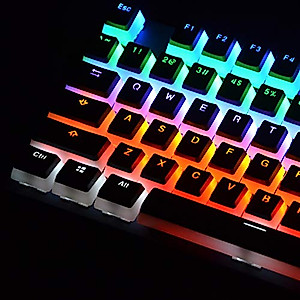 RK ROYAL KLUDGE 112 Double Shot PBT Pudding Keycaps, OEM Profile ANSI ISO Layout Keycap Set with Translucent Layer for Mechanical Keyboard, Black