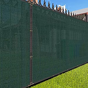 E&K Sunrise 5' x 40' Green Fence Privacy Screen, Commercial Outdoor Backyard Shade Windscreen Mesh Fabric Shade Net Cover for Patio Lawn Chain Link Garden Yard Backyard