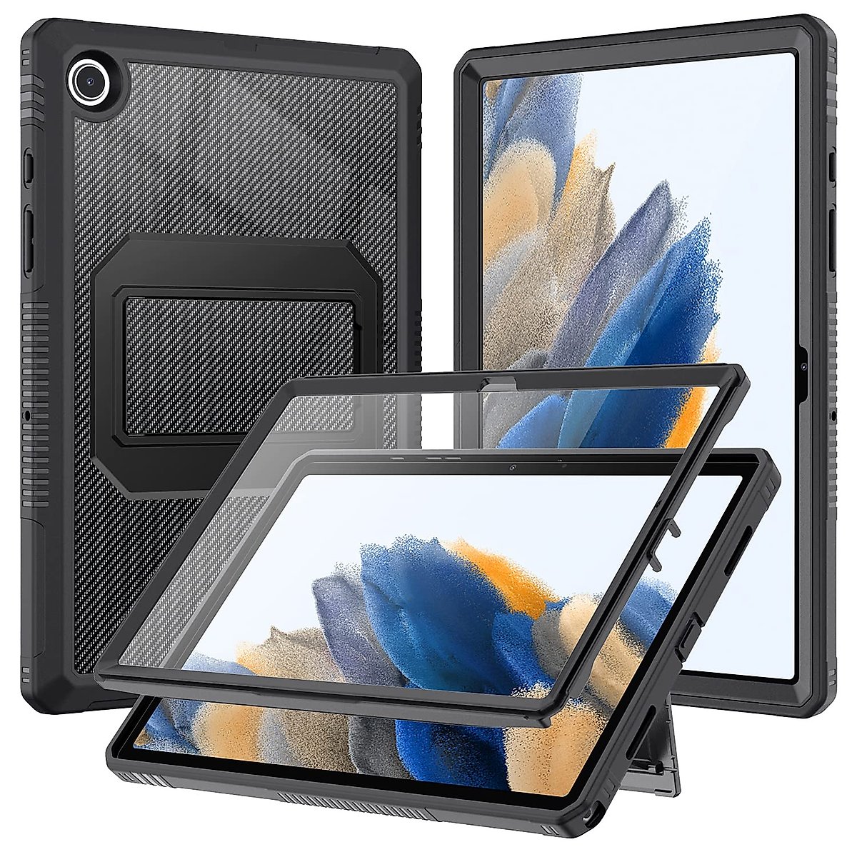 Soke Galaxy Tab A8 Case 10.5 Inch (SM-X200/X205/X207), with Built-in Screen Protector, Rugged Full Body Protective Case for 2022 Samsung Galaxy Tab A8 10.5(Black)