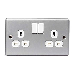Masterplug - Metal Clad Switched Socket 2-Gang 13A
