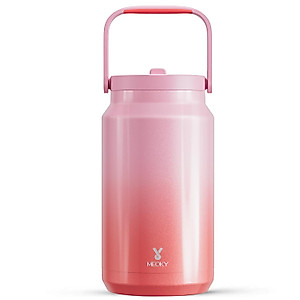 Meoky 50 oz Tumbler with Handle, Stainless Steel Vacuum Insulated Water Bottle, Keeps Cold for 36 Hours, 100% Leak Proof, BPA-free, Non-slip Base (Flamingo)