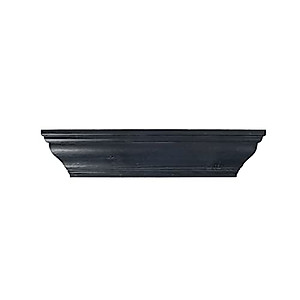 PRINZ Shelves 24" Black Wash Crown Molding Wood, Floating Wall Shelves for Bathroom, Bedroom, Wall Decor, 24" X 5" X 4"