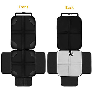RAIFUJOIE Car Seat Protector for Kids 2 Pack with Non-Slip Function and Seat Side Wings Made of Anti-Stain and Water Proof Durable Oxford and PVC Material Suitable for Most Vehicles