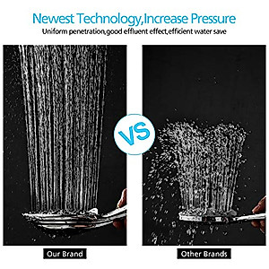SOKA High Pressure Shower Heads with 6 Spray Setting Massage Spa 6" Showerhead with Handheld Shower Head with Extra Long Hose 59 Inches(5 Feet）And Adjustable Bracket Chrome