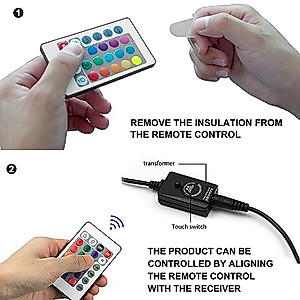 SZMiNiLED Submersible Aquarium Light, Fish Tank Light with Air Bubble Hole, RGB Color Changing Brightness Adjustable IP68 Waterproof Remote Control LED Light for Aquarium Fish Tank