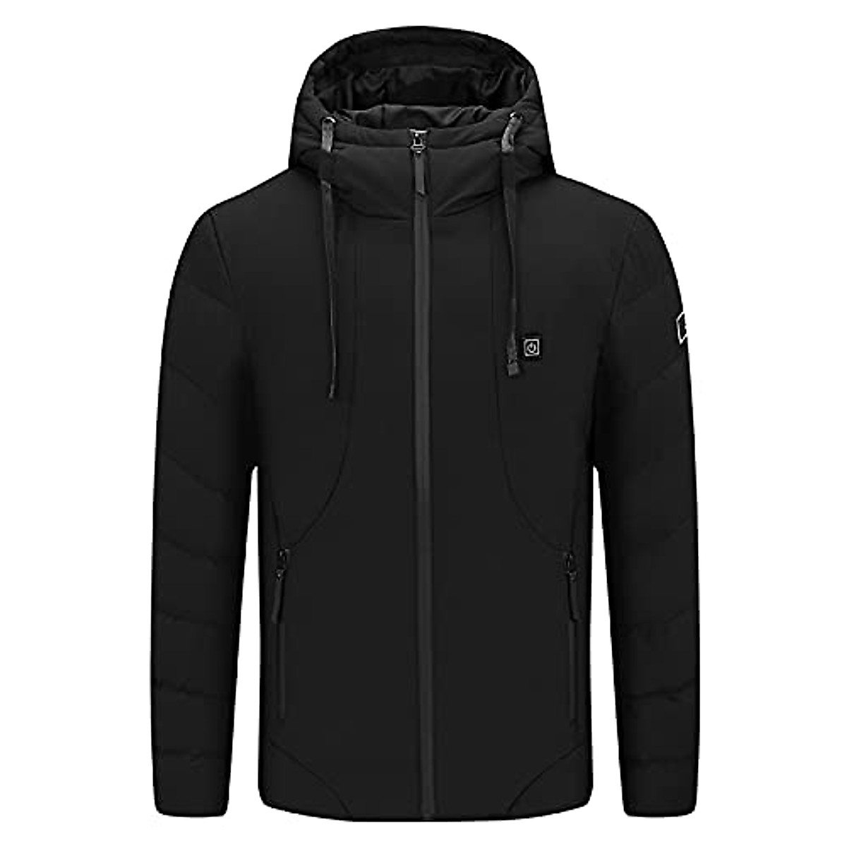 Puffy Jackets Men and Heating Temperature Three Control 5- Coat Hooded Gear Coat Charging Women Men USB Men's Black