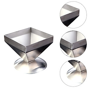Hemoton Stainless Steel Pyramid Mold Cake Food Mold Stuffed Meat Shape Form Rice Shaper Metal Serving Plate for Home Restaurant Kitchen Size