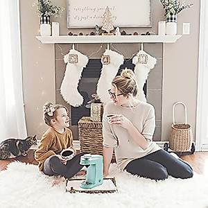 CHULUX Single Serve 12 Ounce Coffee Brewer,One Button Operation with Auto Shut-Off for Coffee or Tea,Cyan