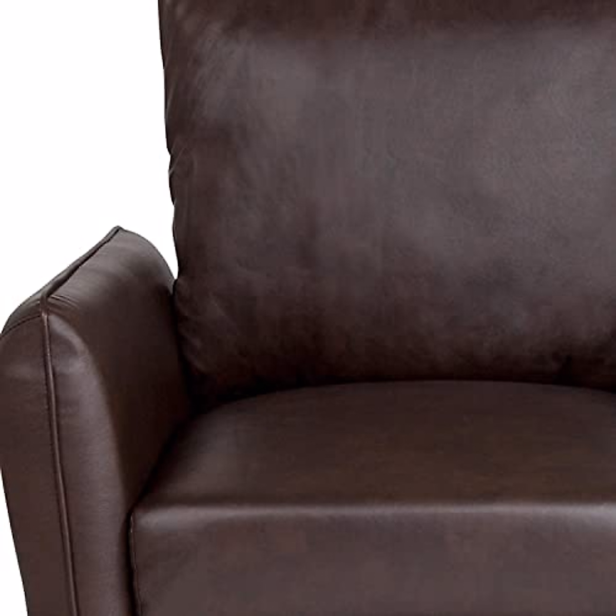 Flash Furniture Milton Park Upholstered Plush Pillow Back Arm Chair in Brown LeatherSoft