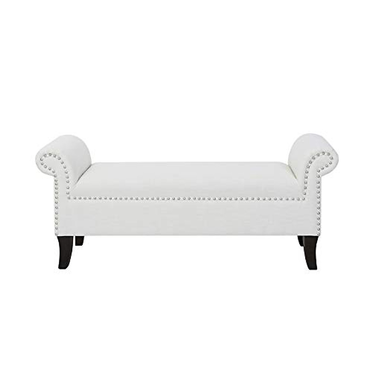Jennifer Taylor Home Kathy Roll Arm Entryway Accent Bench, Bright White Polyester
