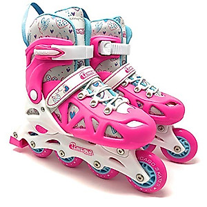 CHICAGO Skates Girls Inline Training Skate Combo Set - Pink/Purple - Small Sizes 10-13