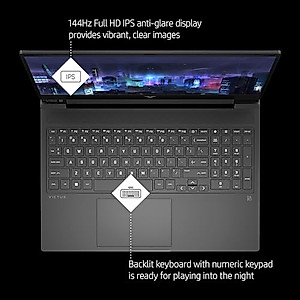 HP Victus 16.1" FHD 144Hz Display Gaming Laptop, Intel Core i7-13700HX, NVIDIA GeForce RTX 4060, 64GB DDR5 RAM, 2TB PCIe SSD, Wi-Fi 6, Webcam, RGB Backlit KB, RJ-45, HDMI, Windows 11 Home
