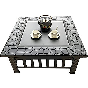 LEAYAN Garden Fire Pit Grill Bowl Grill Barbecue Rack Fire Pit Garden fire Pit Table, Home Courtyard Charcoal Heater, Outdoor Patio Barbecue Cooking fire Pit Table