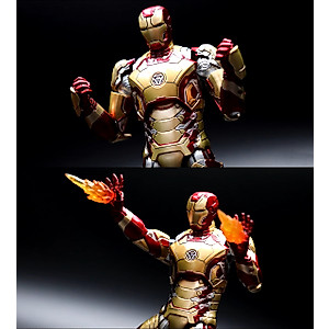 LonullyMege Ironman Action Figures Set 2 Pack Metal Painting All Joints Movable 7 Inch Collectible Model Toys (MK42 & MK43)