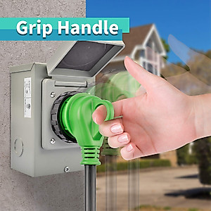 RVMATE 30 Amp 1 FT RV Cord, TT-30P to TT-30R, LED Indicator, 10 AWG