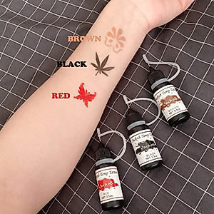 Jacknb Temporary Tattoo Kit Freehand Ink Semi Permanent Tattoo Jagua Gel 40 Pcs Free Stencils DIY Fake Freckles Temp Tattoos for Women Kids Men - Full Kit 4 Bottles